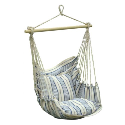 AMACA SEDIA A DONDOLO POLTRONA SOSPESA 1 POSTO CON TRAVERSE BIANCO/BLU ...